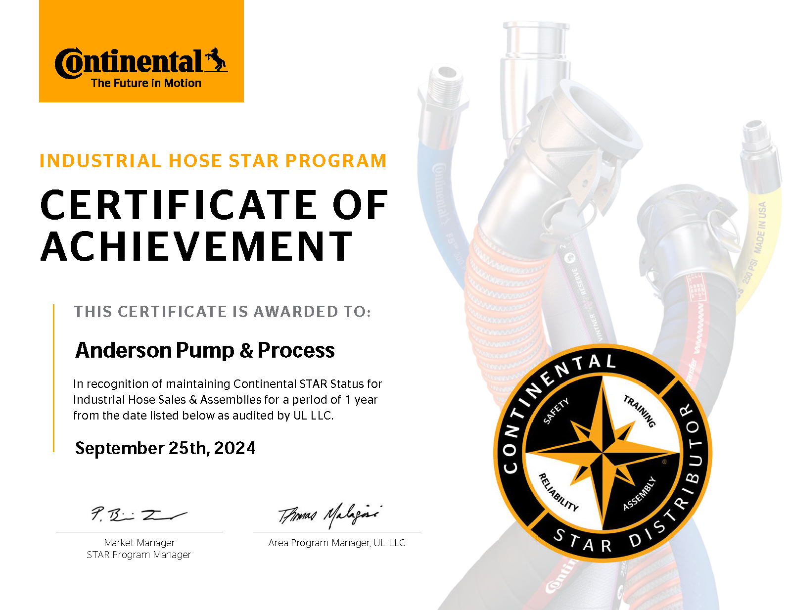 Continental STAR Certification - Anderson Process